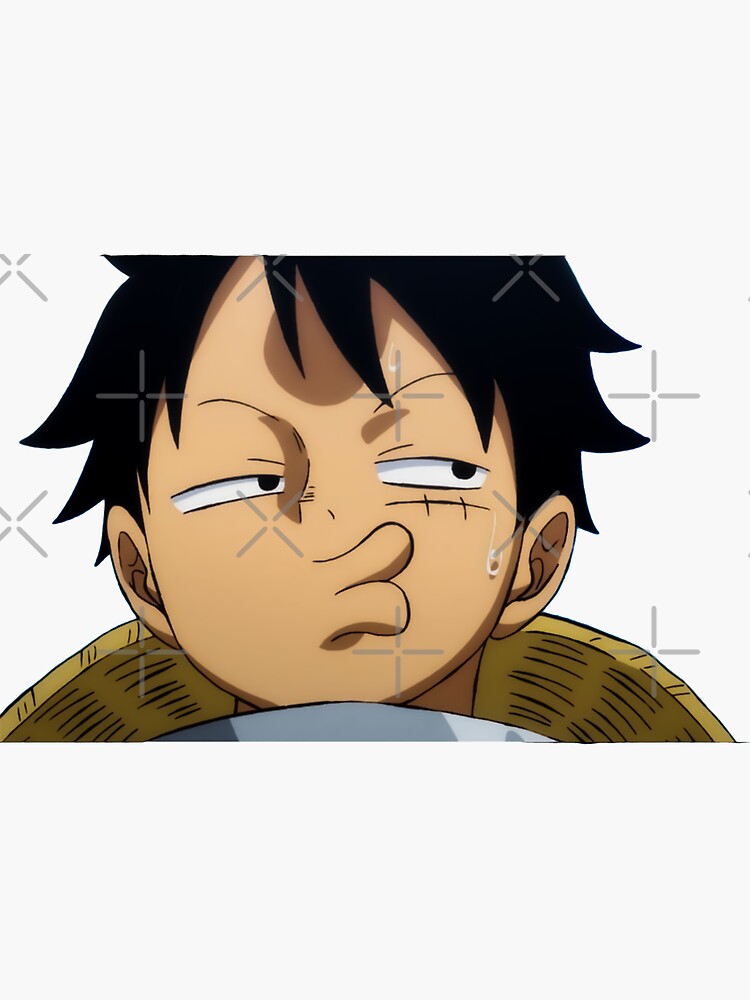 " luffy reaction - one piece " Sticker for Sale by MohamedATouil ...