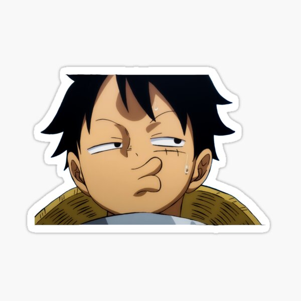 " luffy reaction - one piece " Sticker for Sale by MohamedATouil ...