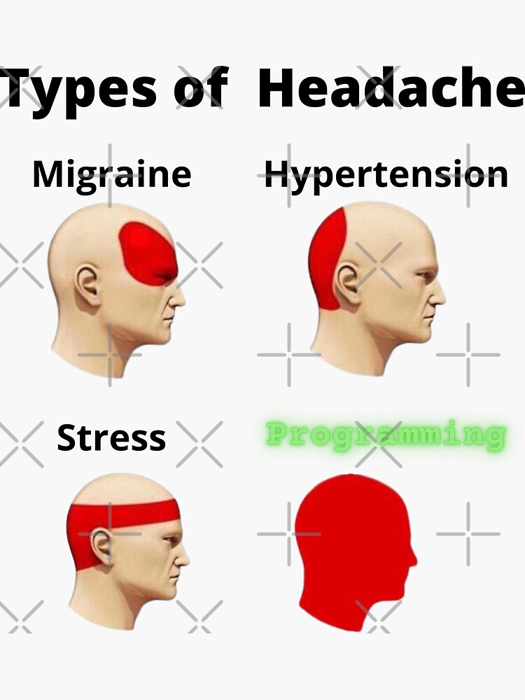 Programming Type Of Headache Sticker For Sale By Artisprints Redbubble