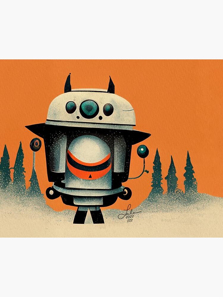 "Retro Halloween Robot 003 • Cute Custom Kids Halloween Art Series ...