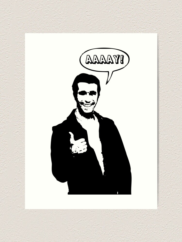 "Happy Days Fonzie T-Shirt" Art Print by Cinemadelic | Redbubble