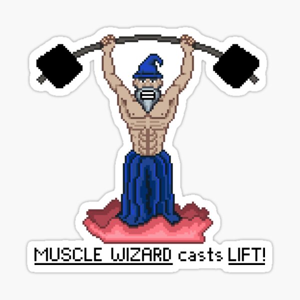 Muscle Wizard Stickers | Redbubble