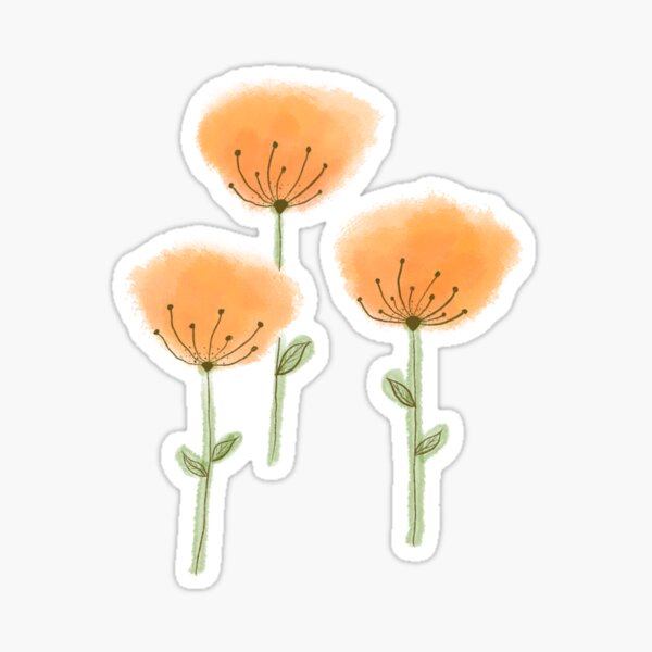 "Orange watercolor flowers" Sticker for Sale by SimplePoDesign | Redbubble