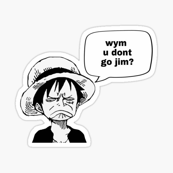 ""Wym you don't go jim?" (Pun Funny Meme Gym Joke)" Sticker for Sale by ...