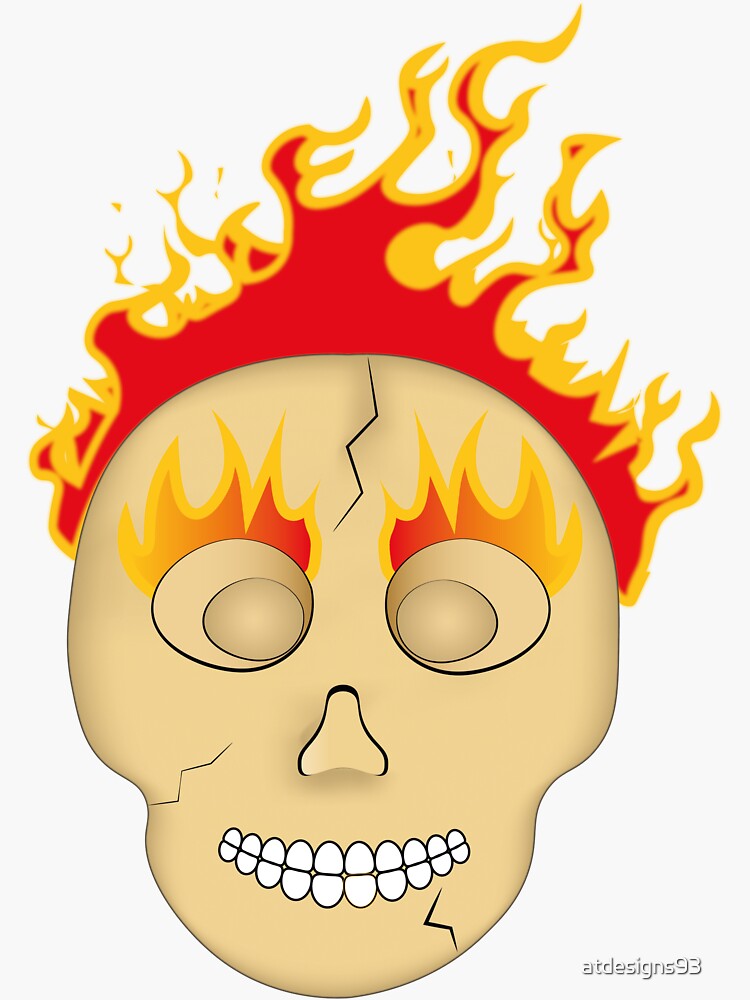 "Burned skull " Sticker for Sale by atdesigns93 | Redbubble