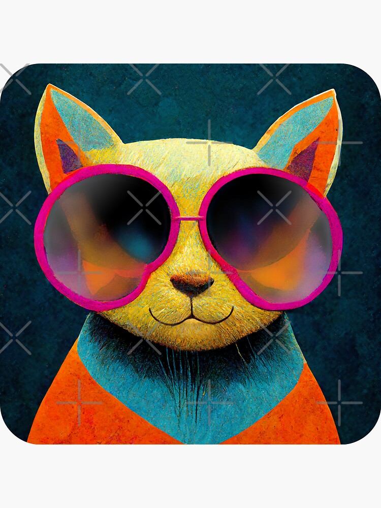 "Classy Cat" Sticker for Sale by 6handsdesign | Redbubble