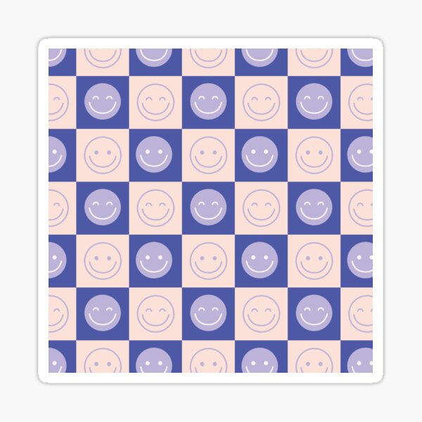 "Checkered Smiley Faces Pattern" Sticker for Sale by IlustraDeni ...