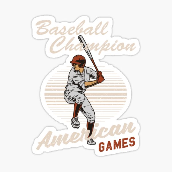 "Baseball Champion Batter US Sports Baseball Player" Sticker for Sale ...