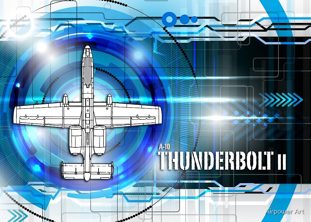 "A-10 Thunderbolt II Blueprint" by Airpower Art | Redbubble