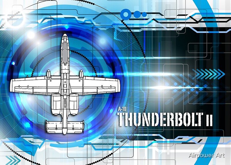 "A-10 Thunderbolt II Blueprint" by Airpower Art | Redbubble