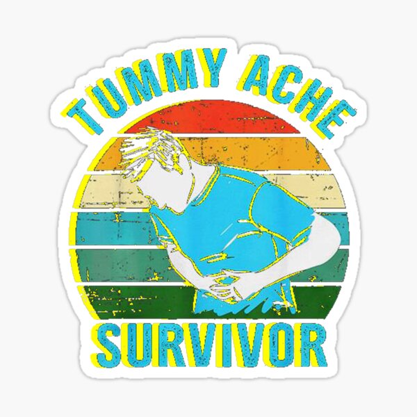 "vintage tummy ache survivor" Sticker for Sale by kwinssi | Redbubble
