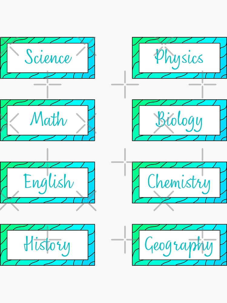 "Subject Labels in Frame" Sticker for Sale by RJdesigns243 | Redbubble