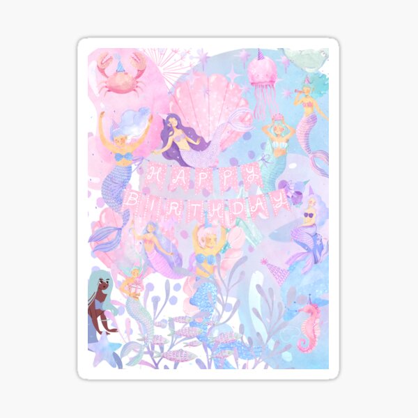 "mermaid party - HB" Sticker for Sale by LamSa99 | Redbubble