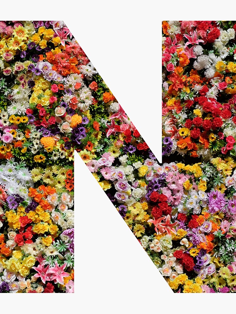 "Letter N initial flowers" Sticker for Sale by oli-ml | Redbubble