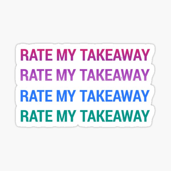 "Rate My takeaway" Sticker for Sale by SerenaGesner | Redbubble