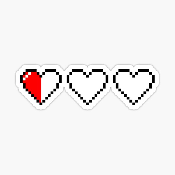 "Last Half of 3 hearts" Sticker for Sale by TheActionPixel | Redbubble