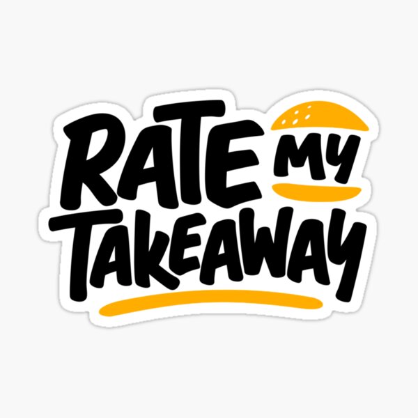 "Rate My Takeaway Merch Rate My Takeaway Logo" Sticker for Sale by ...
