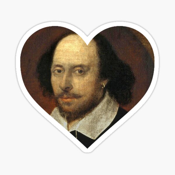 "William Shakespeare Heart | I love William Shakespeare" Sticker for ...