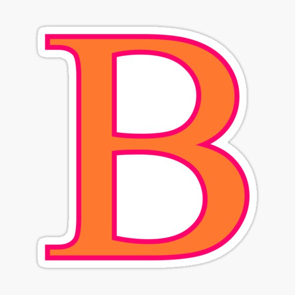 "hot pink/orange greek alphabet- beta" Sticker for Sale by cederucki ...
