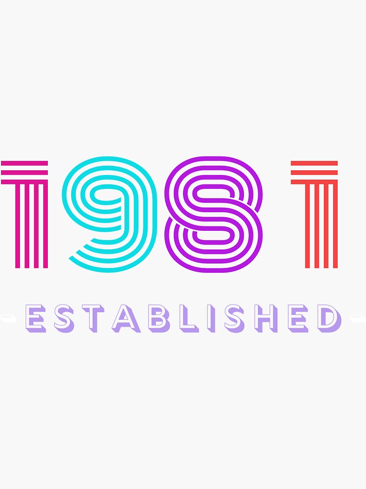"80s Established" Sticker for Sale by RetroJenny | Redbubble