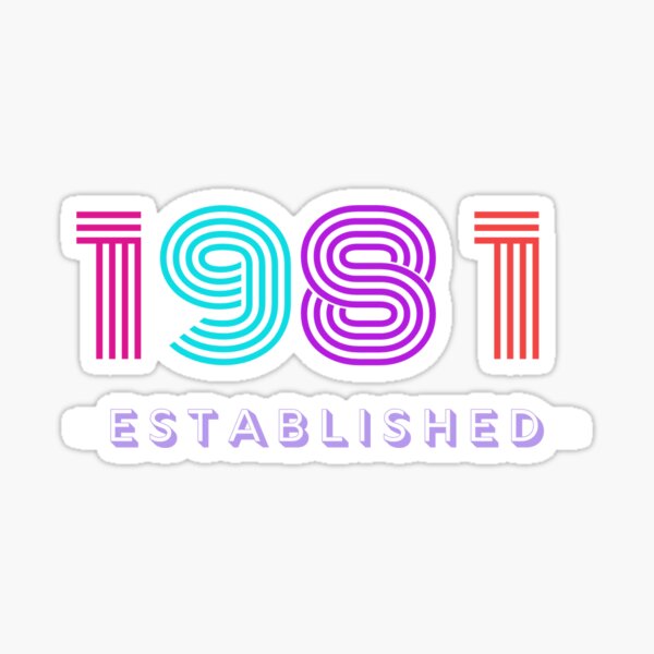 "80s Established" Sticker for Sale by RetroJenny | Redbubble