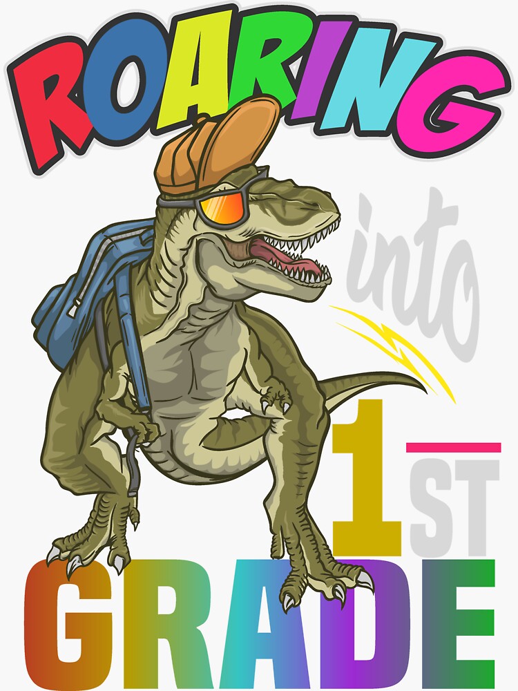 "Roaring Into 1st Grade T-Rex Dinosaur Sunglass Back To School Kids ...