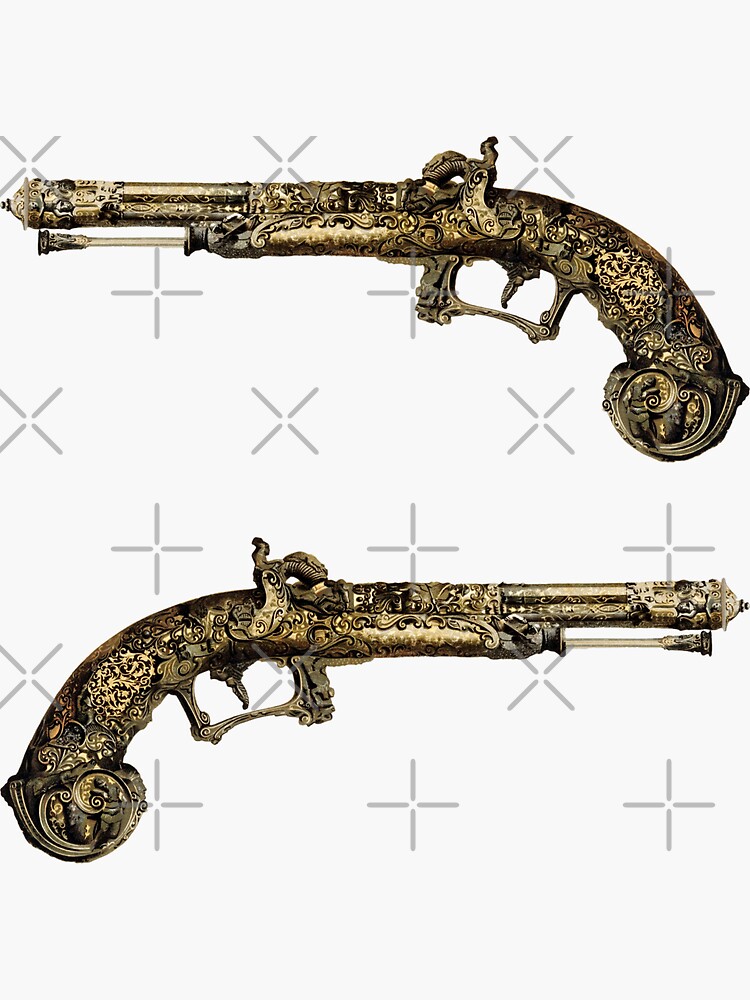 "Gold Flintlock Pistols Sticker Pack" Sticker for Sale by WalterBenson ...
