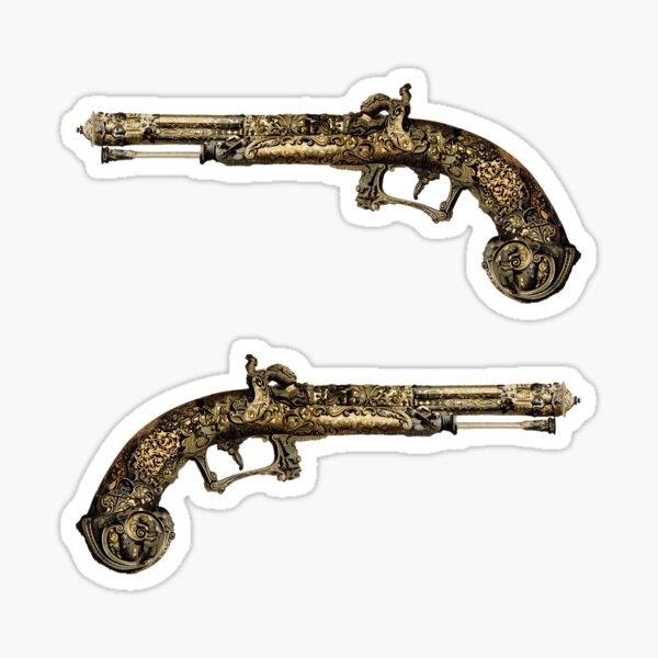 "Gold Flintlock Pistols Sticker Pack" Sticker for Sale by WalterBenson ...