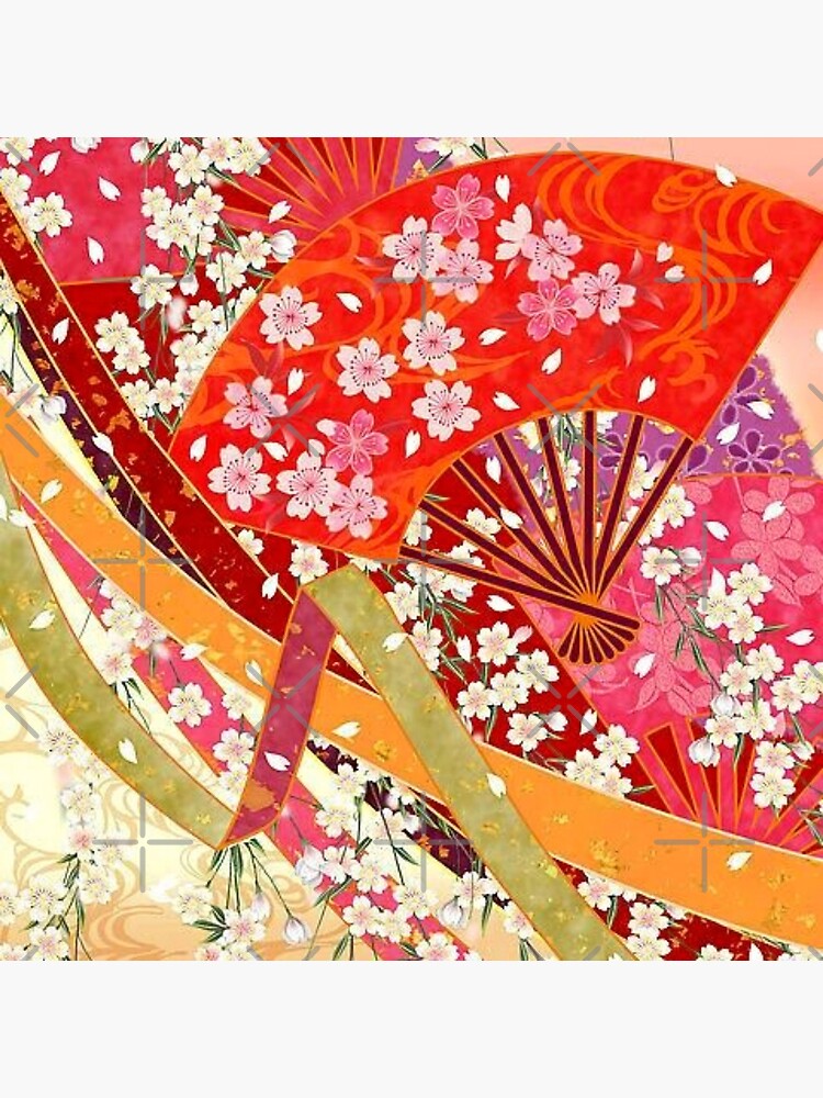 Póster «Kimono japonés tradicional antiguo Flor de cerezo Sakura y ...