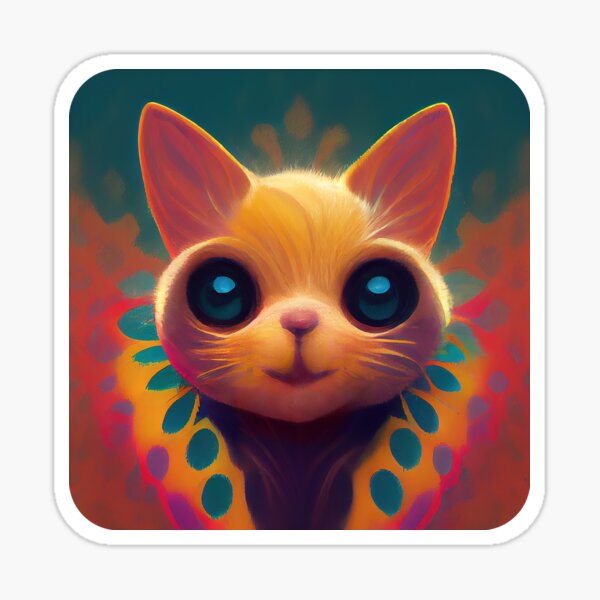 "Cute Cat" Sticker for Sale by 6handsdesign | Redbubble