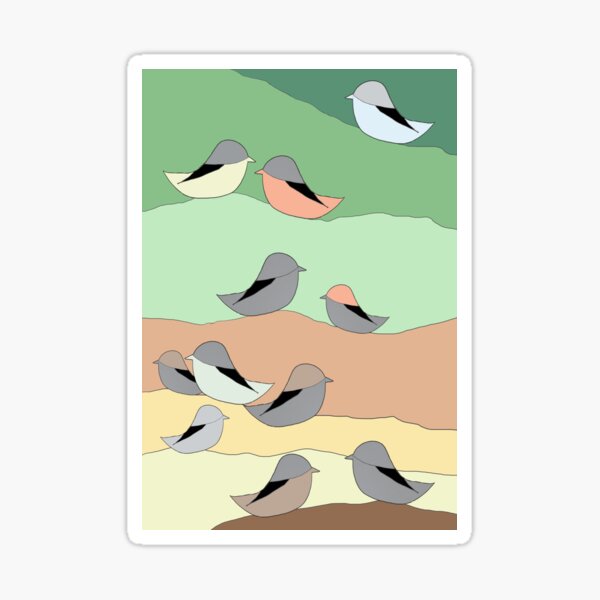 "Cairns birds Vitange Minimal New released Sunset Birds" Sticker for ...
