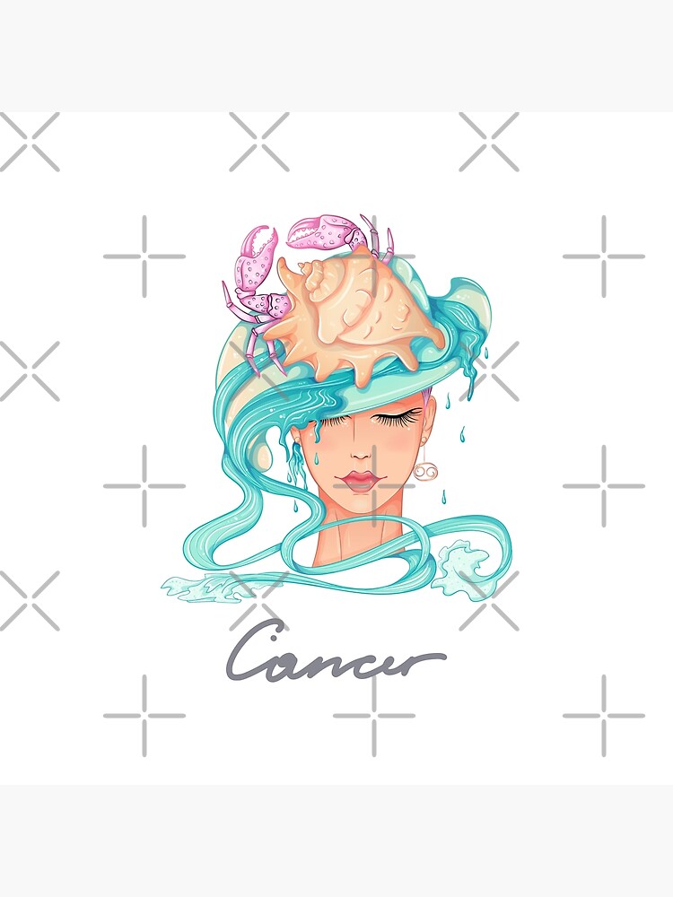 "A Cancer Zodiac Sign, Cute Cancer Girl, Astrology Sign Design, A ...