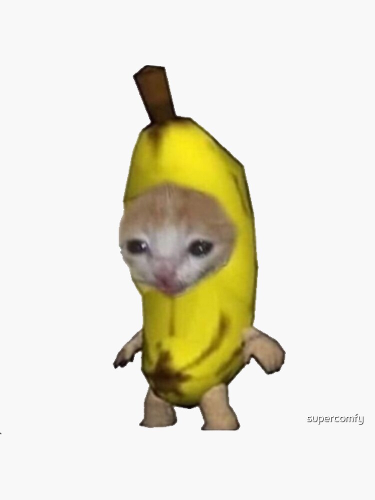 Crying Cat Banana Sticker For Sale By Supercomfy Redbubble
