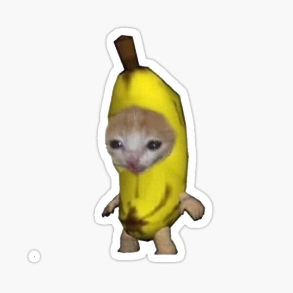"crying cat banana" Sticker for Sale by supercomfy | Redbubble