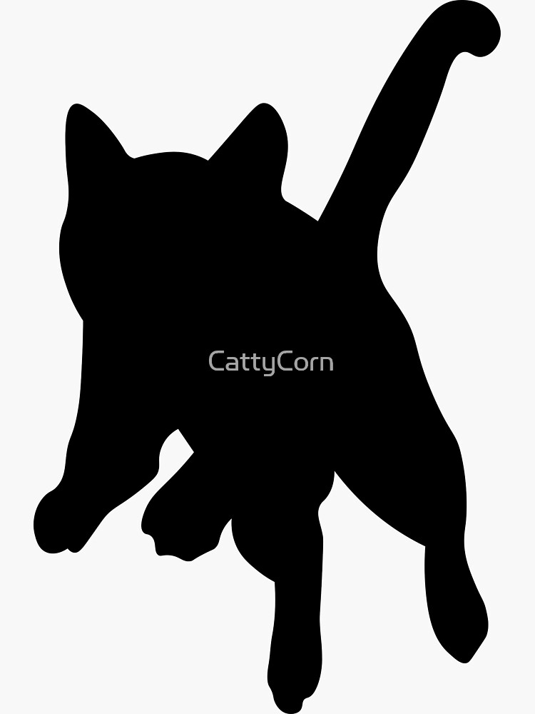 "black cat jumping shadow" Sticker for Sale by CattyCorn | Redbubble
