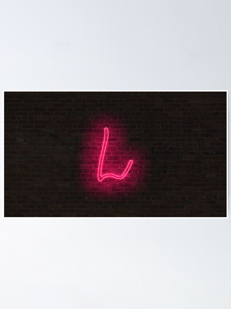 "Pink L Neon Sign" Poster by abirose30 | Redbubble