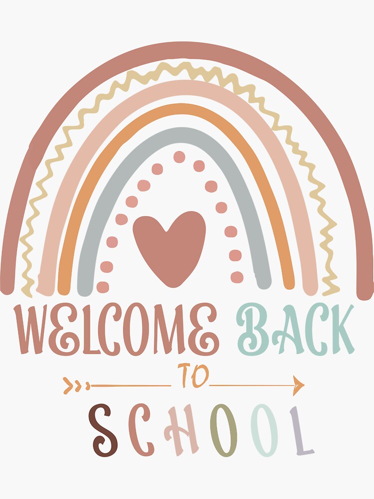 "Welcome Back To School First Day Of School Teachers Rainbow" Sticker ...