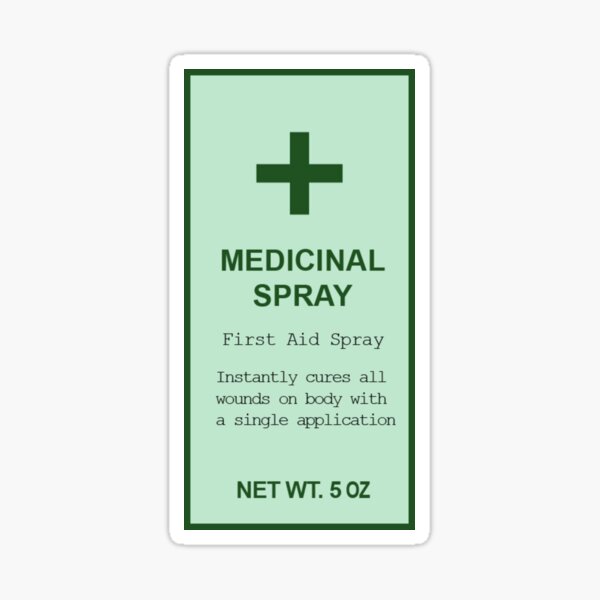 "Medical first aid spray label" Sticker by mr-serious-yt | Redbubble
