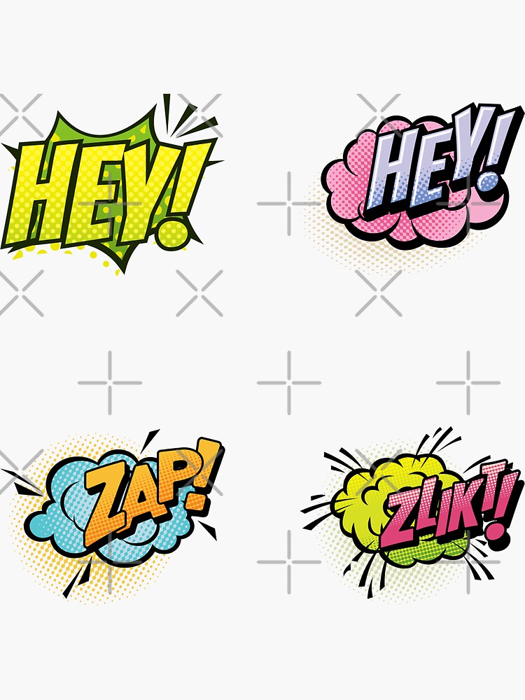 "Comic Colorful Speech Bubble Sticker Pack" Sticker for Sale by Sticker-Palace- | Redbubble