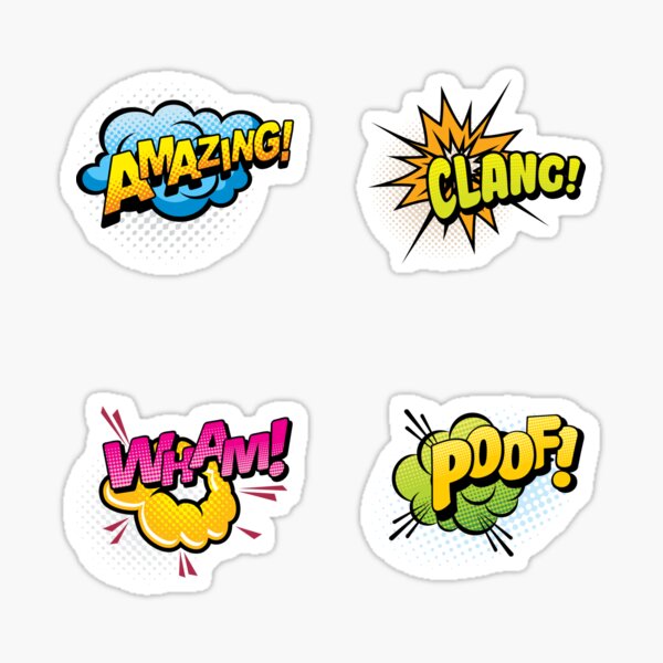 "Comic Colorful Speech Bubble Sticker Pack" Sticker for Sale by Sticker-Palace- | Redbubble