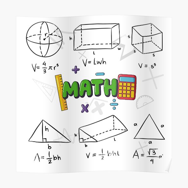 "Maths formulas |educational " Poster for Sale by adeline8585 | Redbubble