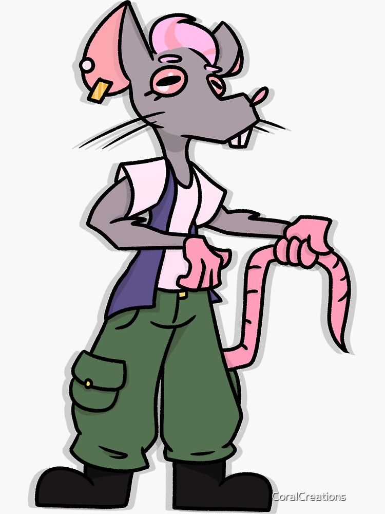 "Punk Rat" Sticker for Sale by CoralCreations | Redbubble