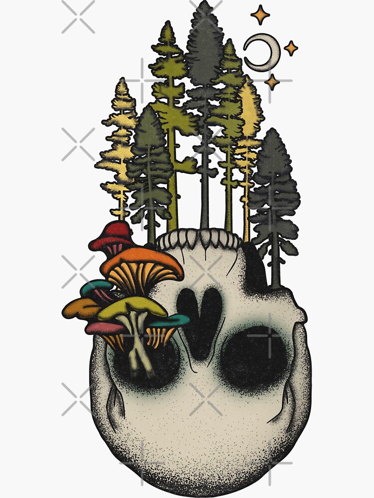"Skull Forest " Sticker for Sale by BeneficialArt | Redbubble