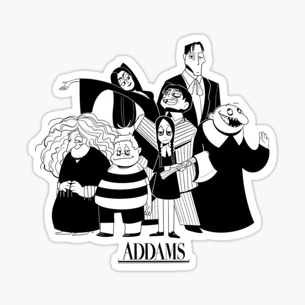 "Addams Family" Sticker for Sale by Miriam Heldal | Redbubble