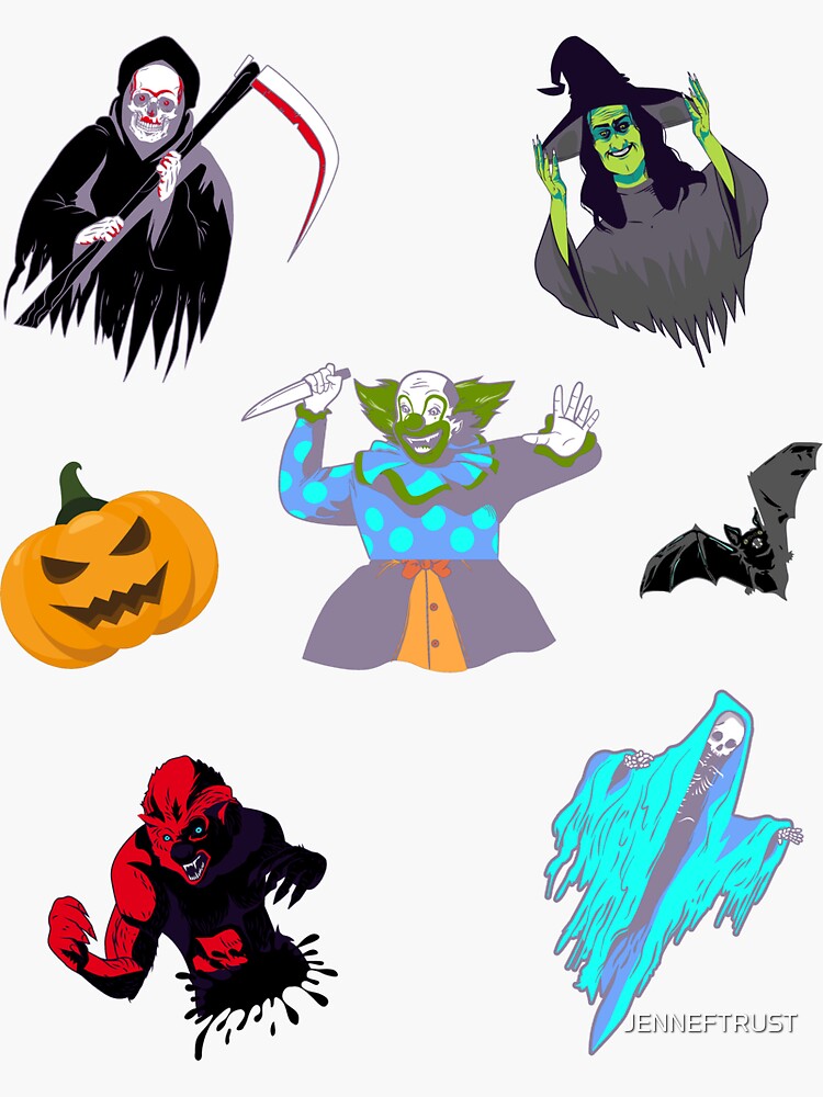 "macabre symbol set" Sticker for Sale by JENNEFTRUST | Redbubble