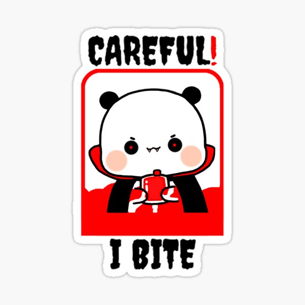 "Careful I bite" Sticker for Sale by Internetan | Redbubble