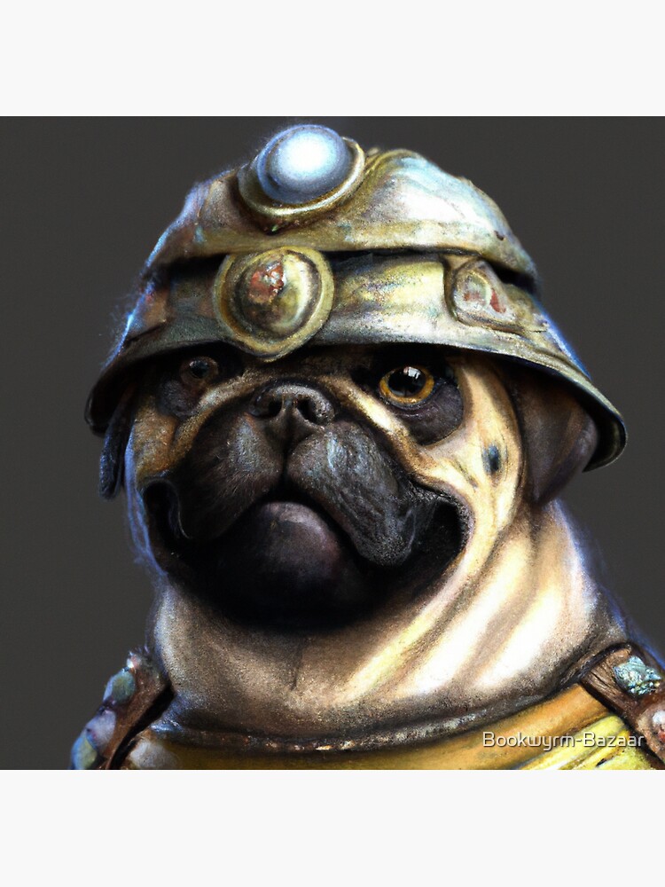 "Armored Pug - D20 Epic Fantasy Art" Sticker for Sale by Bookwyrm ...
