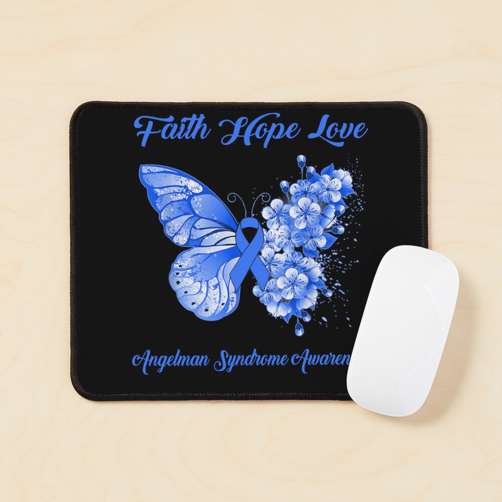 "Faith Hope Love Angelman Syndrome Awareness Butterfly Ribbon Gifts ...