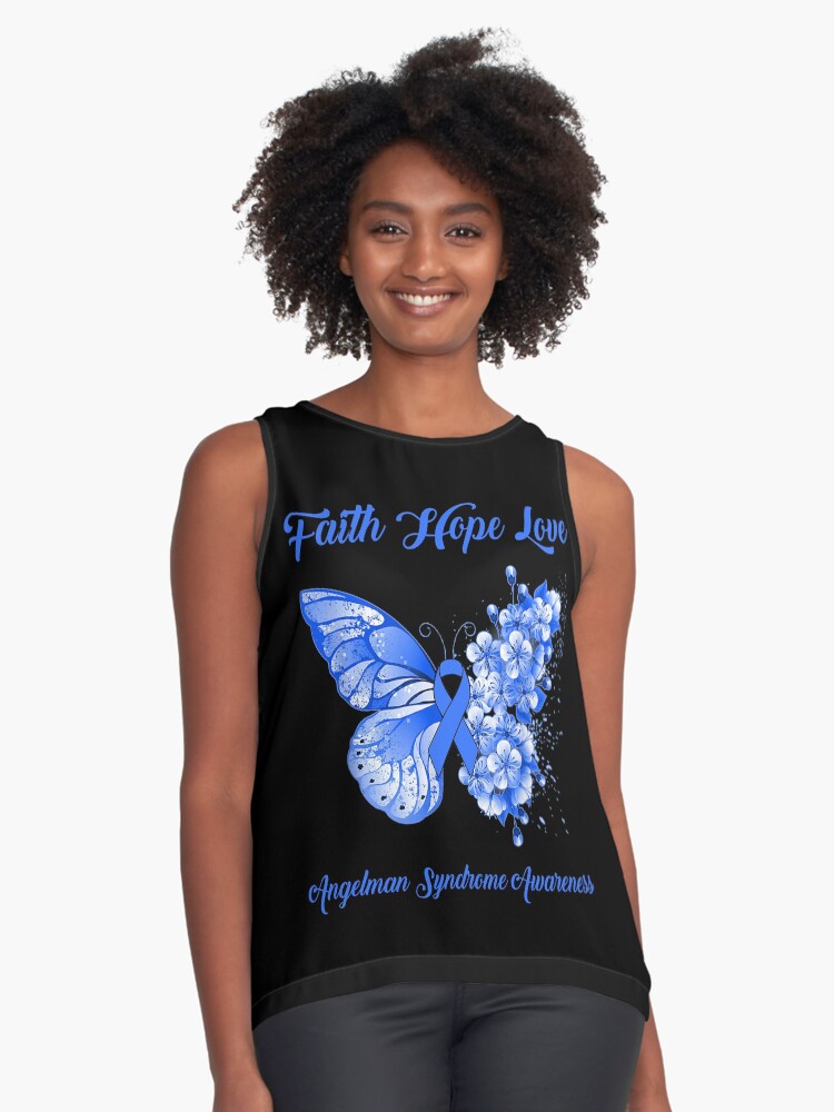 "Faith Hope Love Angelman Syndrome Awareness Butterfly Ribbon Gifts ...