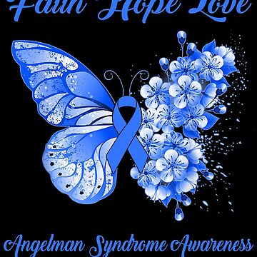 "Faith Hope Love Angelman Syndrome Awareness Butterfly Ribbon Gifts" Sticker for Sale by ...
